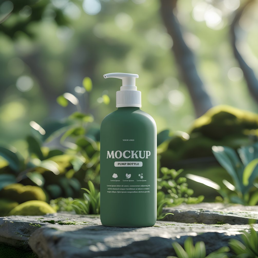 Natural Pump Bottle Mockup – Realistic PSD for Skincare or Cosmetic ...