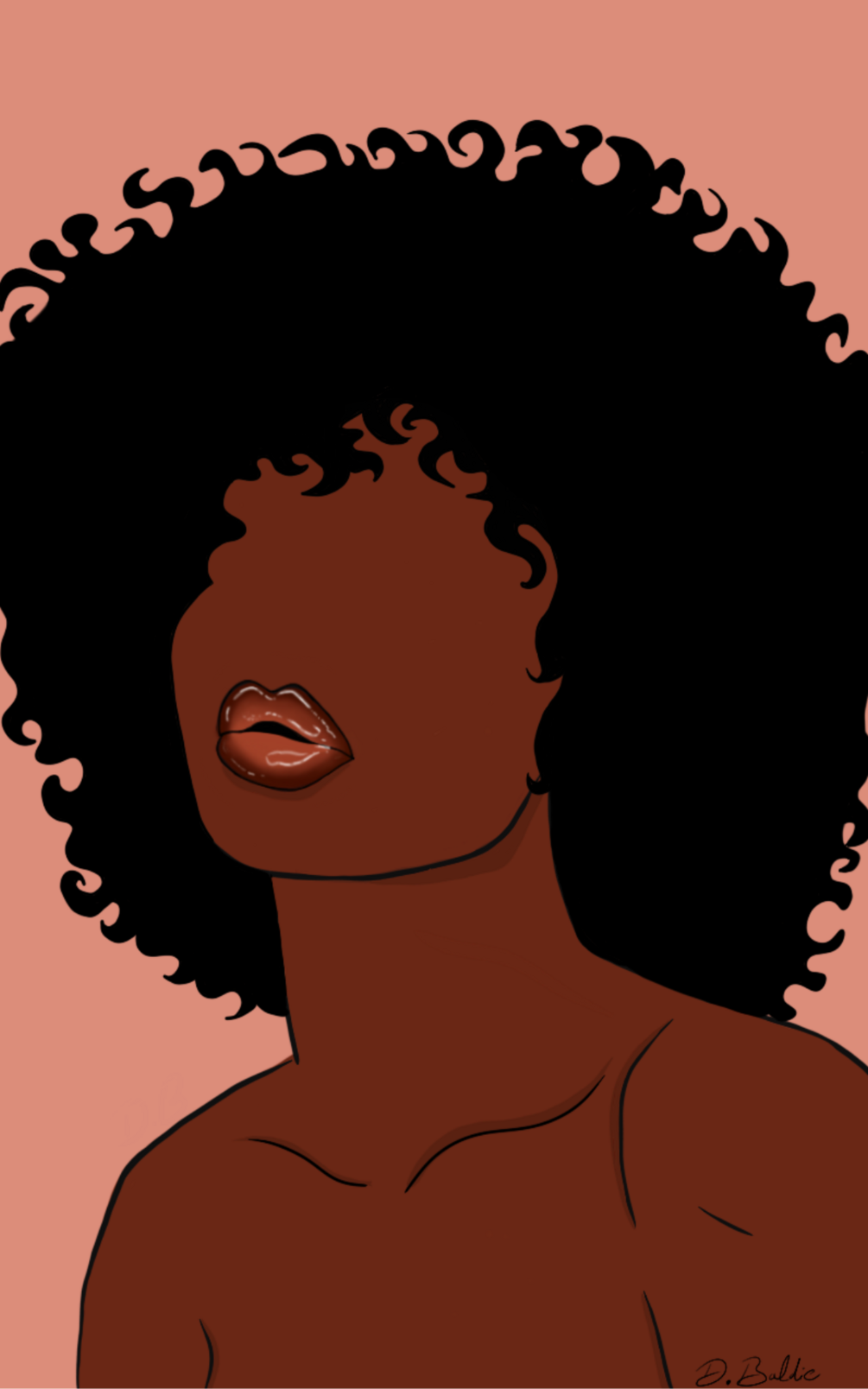 Afro Bae Outline Screensaver
