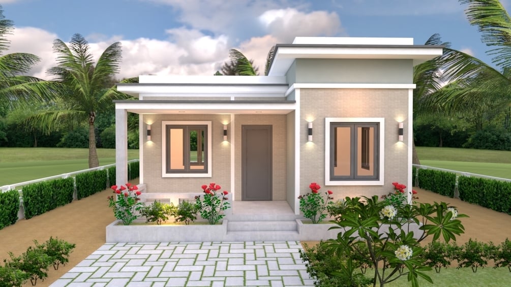 Big Tiny House 23x20 Ft One Bed 7x6 M Flat Roof