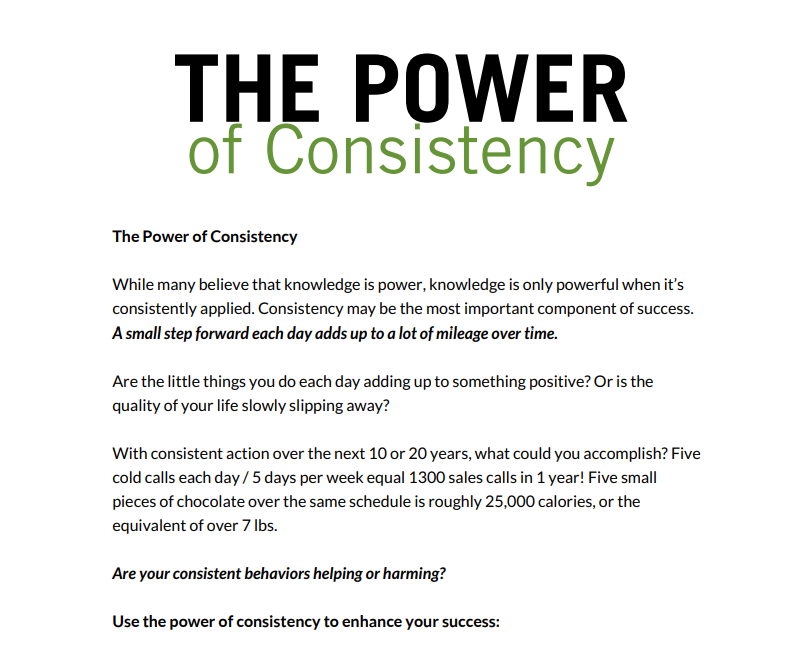 The power of consistency