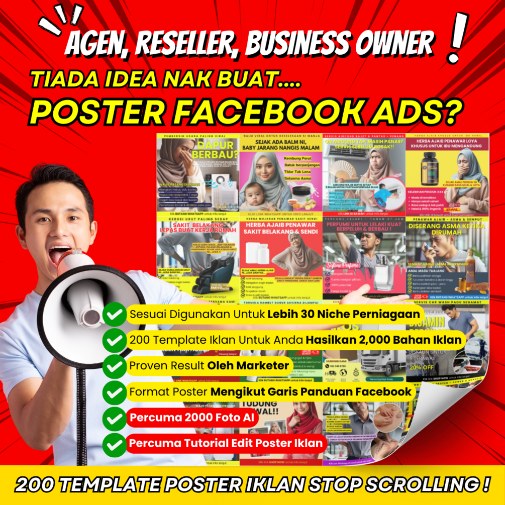 200 Template Poster Stop Scrolling (Facebook & Instagram Ads)