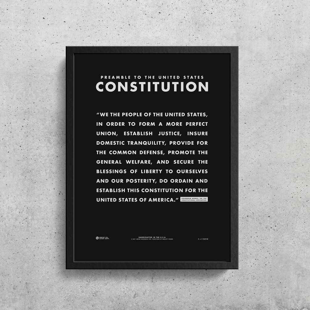 Preamble To The U.S. Constitution Wall Art Printable