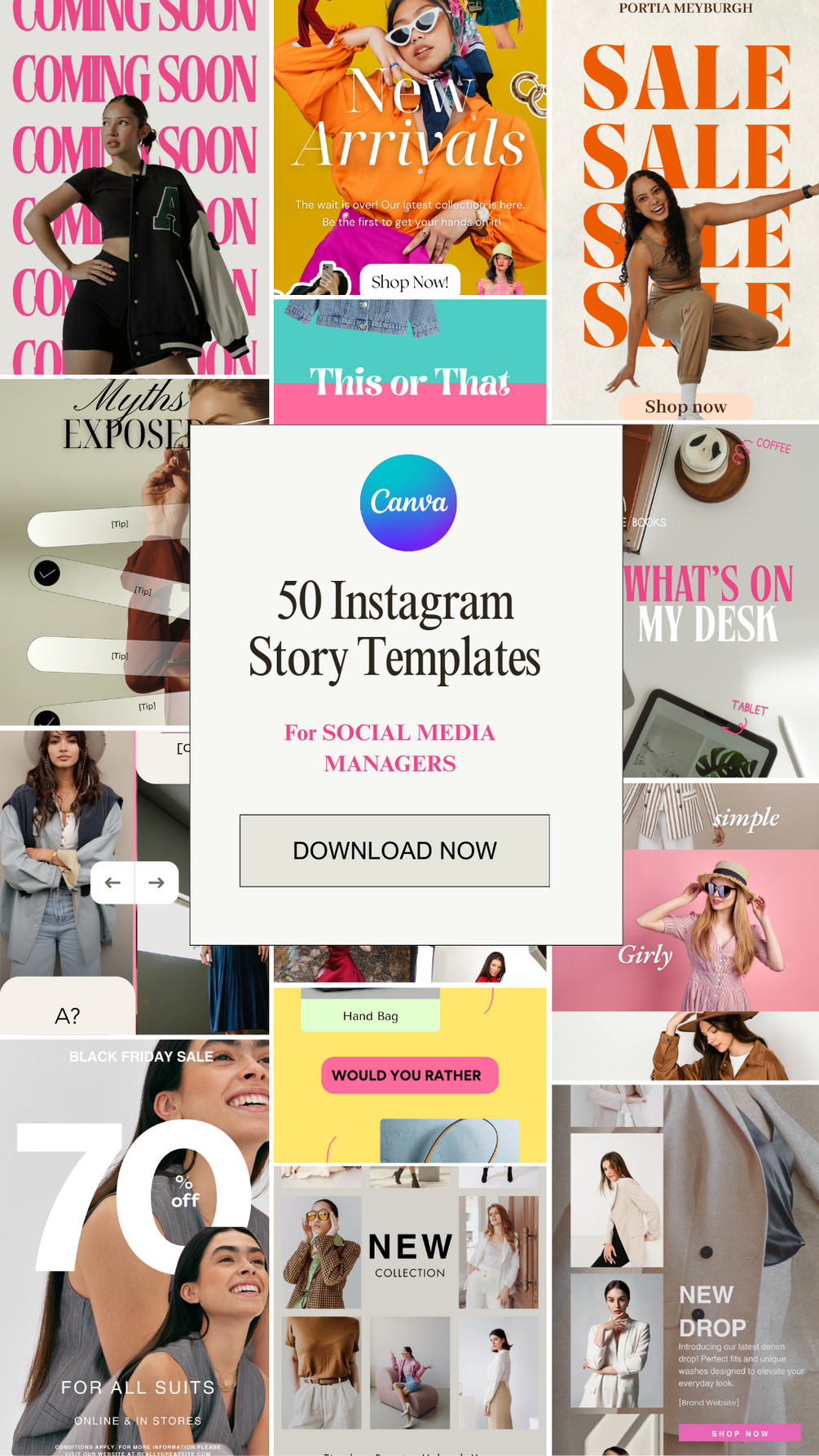 Never Post Boring Content Again" - 50+ Instagram Story Templates That ...