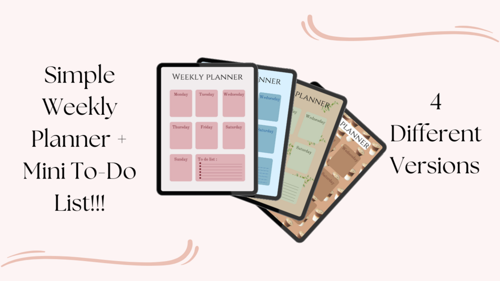 Simple Weekly Planner + Mini To-Do List.