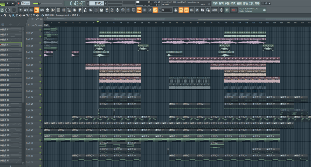 [DnB flp 008] LiquidCatZ - Moonlight， Drum & Bass Fl Studio