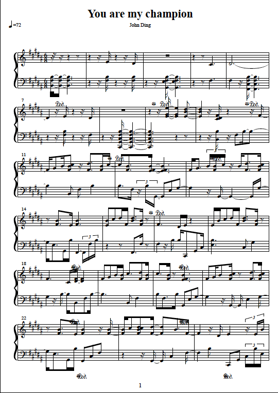 You Are My Champion - Bethel Worship - Piano Sheet