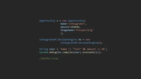Salesforce Apex Boolean Engine