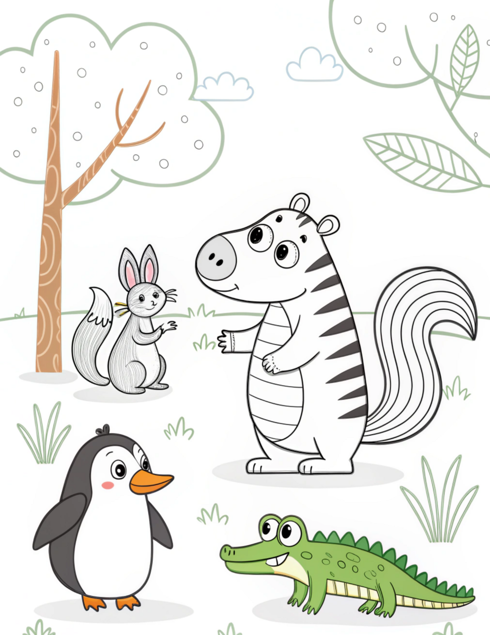 Happy Animals Coloring Book for Toddlers