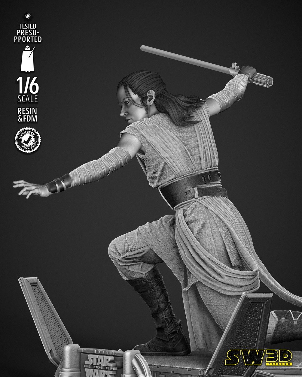 Rey Sculpture - Star Wars 3D Models - Tested and Ready for 3D printing