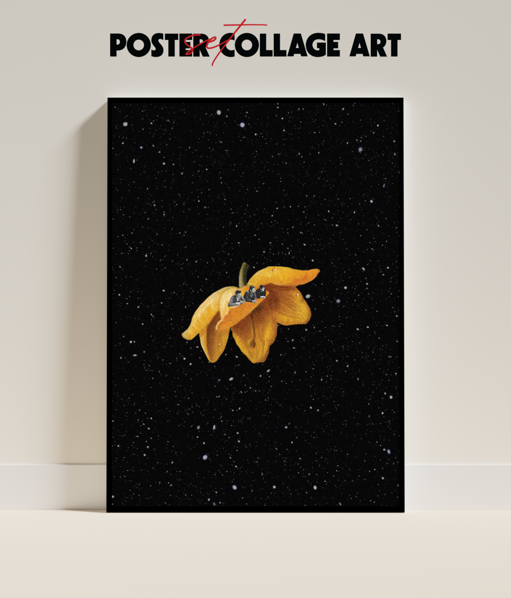Set of art collage poster, Art print, surreal retro collage, collage ...