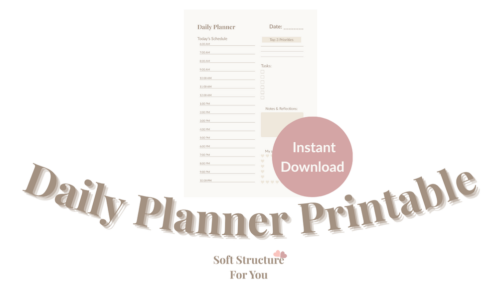 Daily Planner Printable — Clarity & Calm Edition