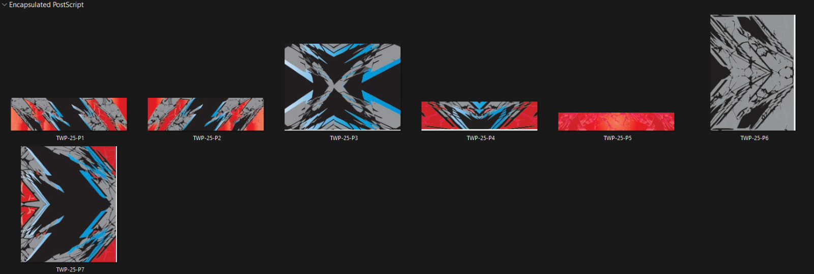 Metallic Feather Wrap Design Pack 25 - Red & Cyan Livery (4K Textures)