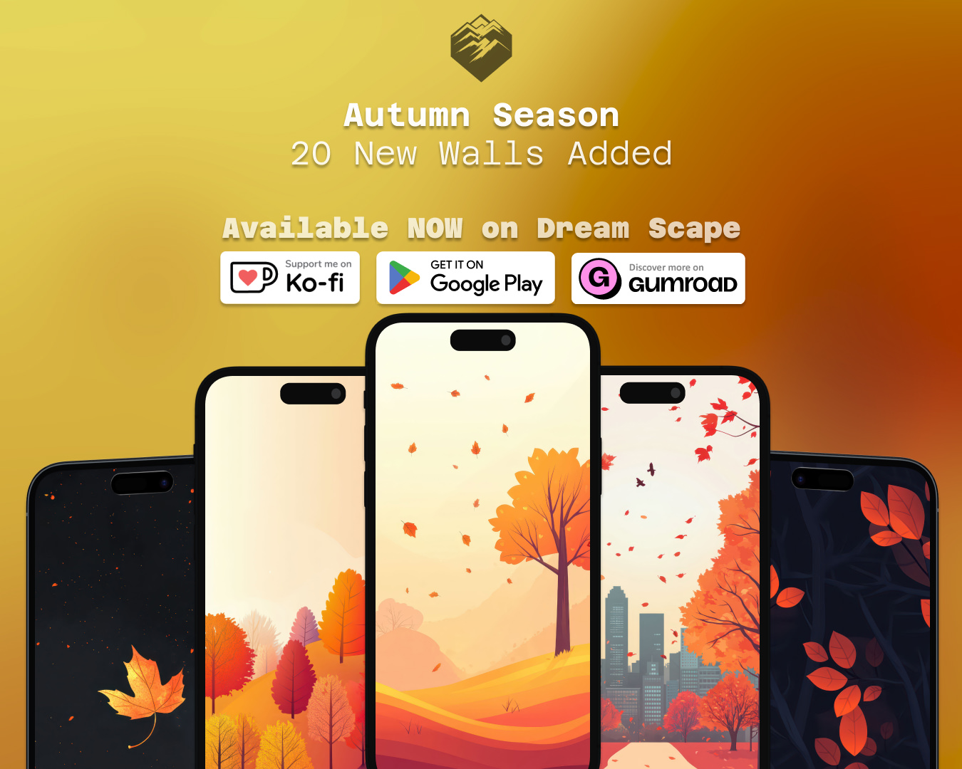 "Autumn Season" 20 New Wallpapers Added ⭐️ Now available on Dream Scape - PizzApp Design