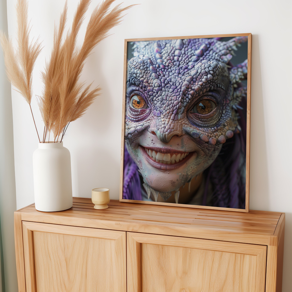 Woman Basilisk | DIGITAL DOWNLOAD | human-animal fusion | neomorph wall ...