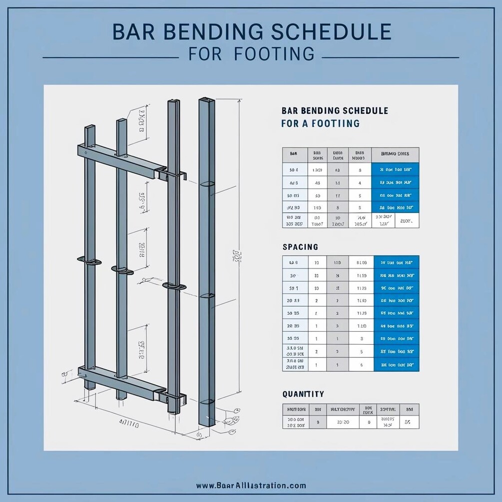BBS -BAR BENDING SCHEDULE OF FOOTING