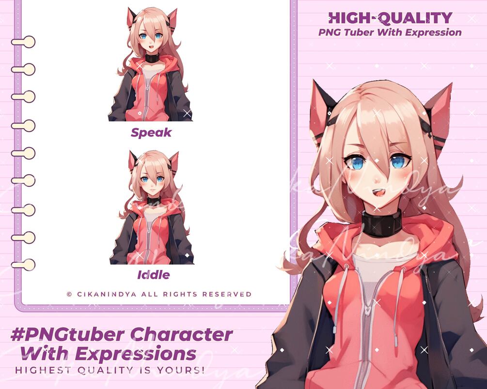 PNGTuber | Stunning PNG Tuber Character Orange Cat for Streamers | 6 ...