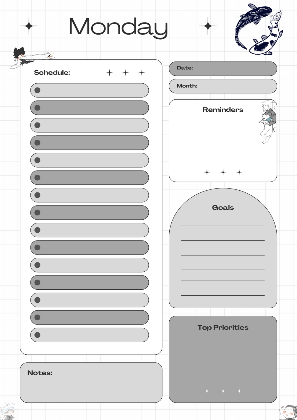 Minimalist JJK Daily Planner