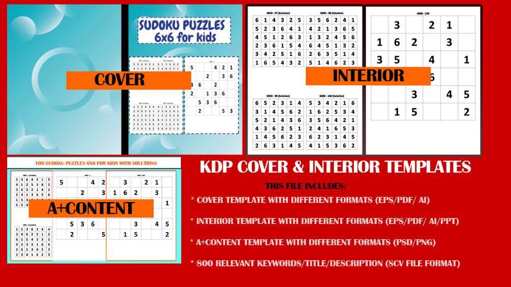 100 EASY SUDOKU PUZZLES 6X6 WITH SOLUTION