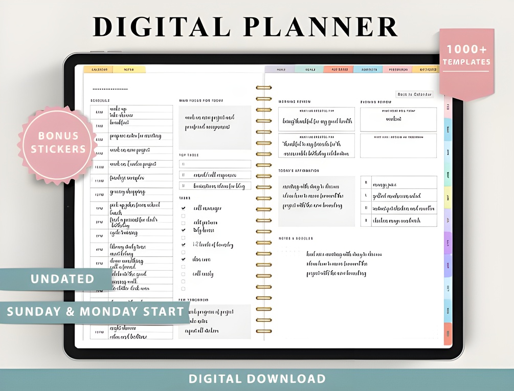 2025 Digital Planner for Ipad, GoodNotes