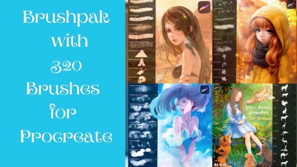 Brushpack with 320 Brushes for Procreate