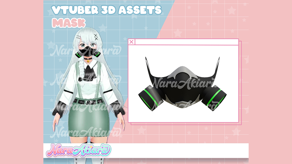 3D Vtuber Assets Mask V28 vroid commission, 3D assets ready to use ...
