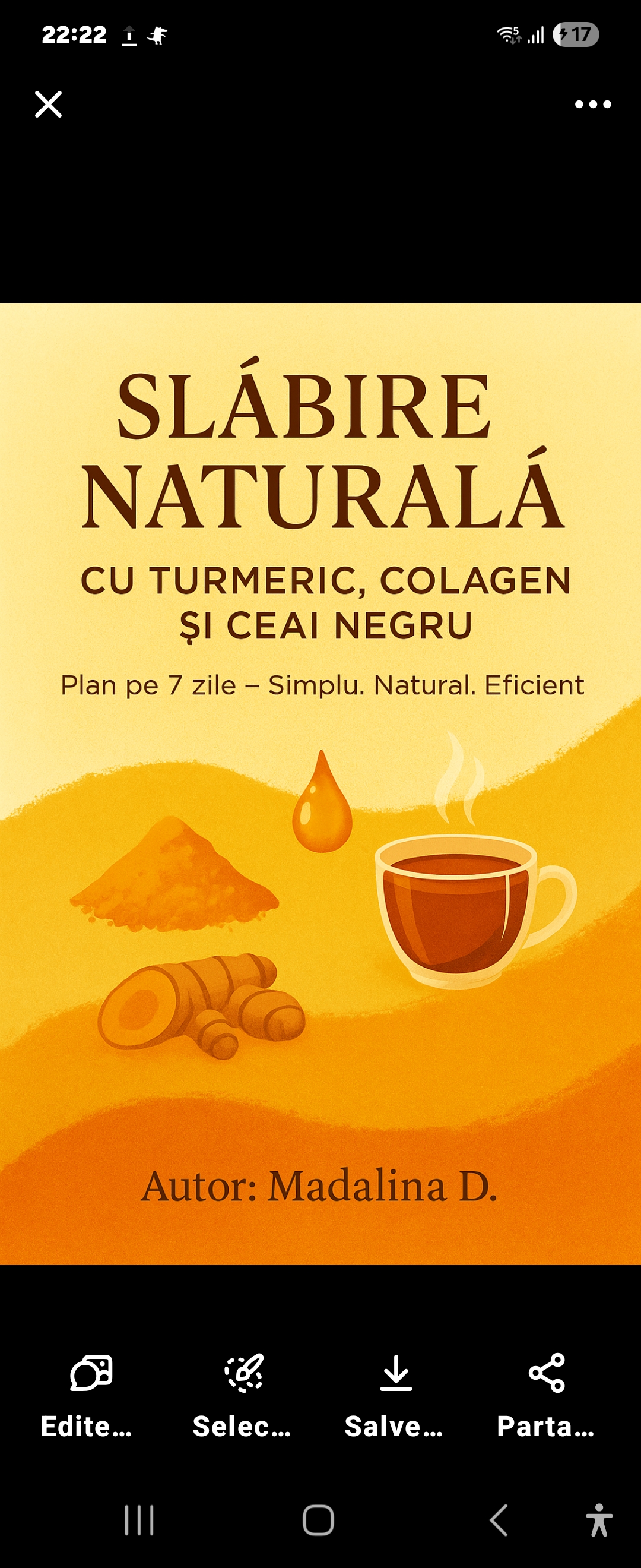 Slăbire naturală cu turmeric, colagen și ceai negru – Plan pe 7 zile