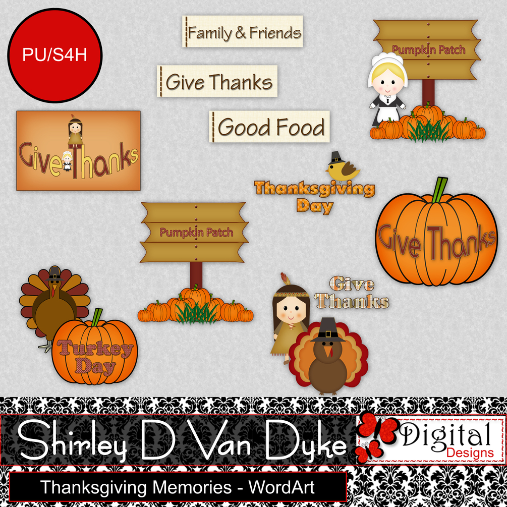 Thanksgiving Memories - Word Art