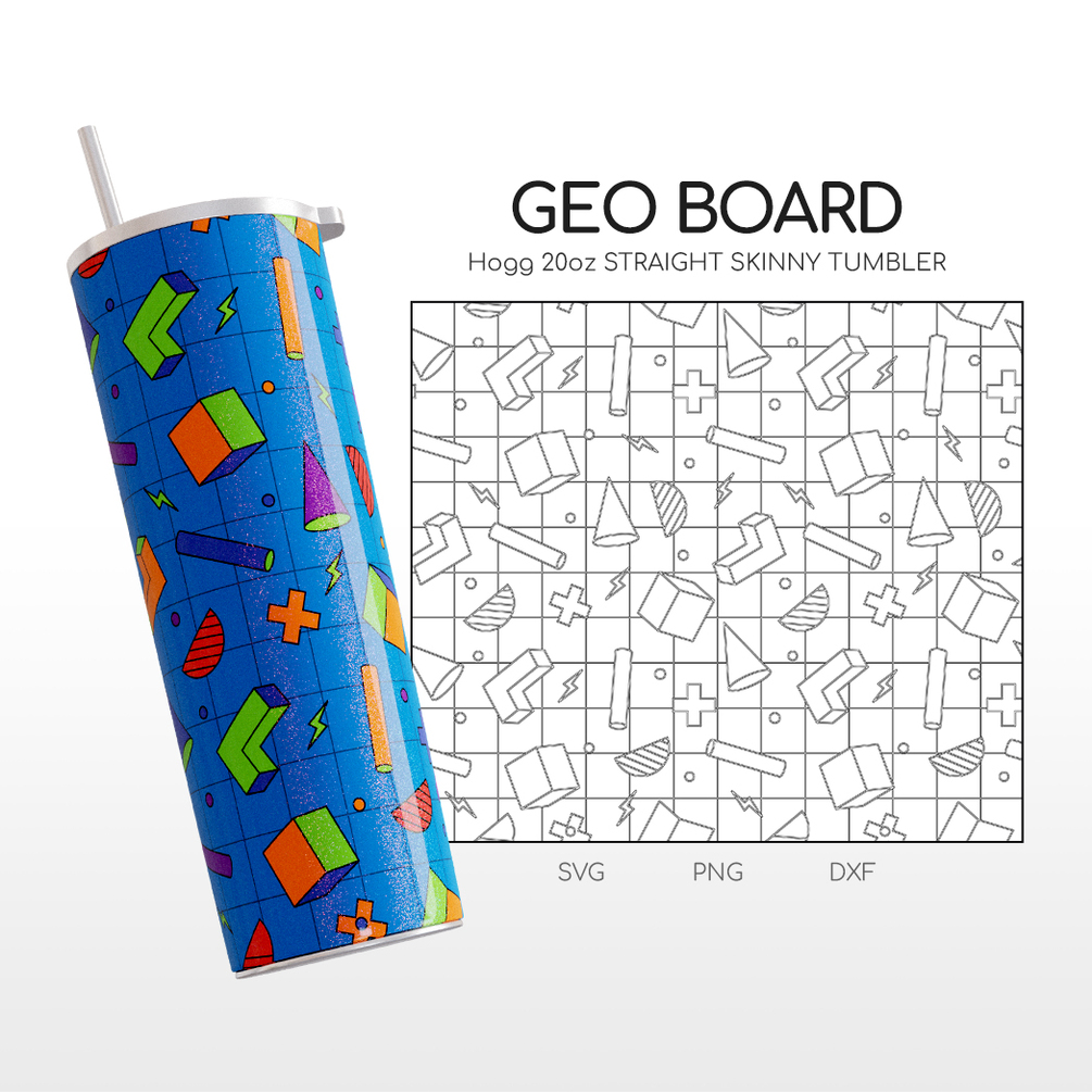 Geo Board Template SVG for Hogg 20oz Straight Skinny Tumbler | Burst ...