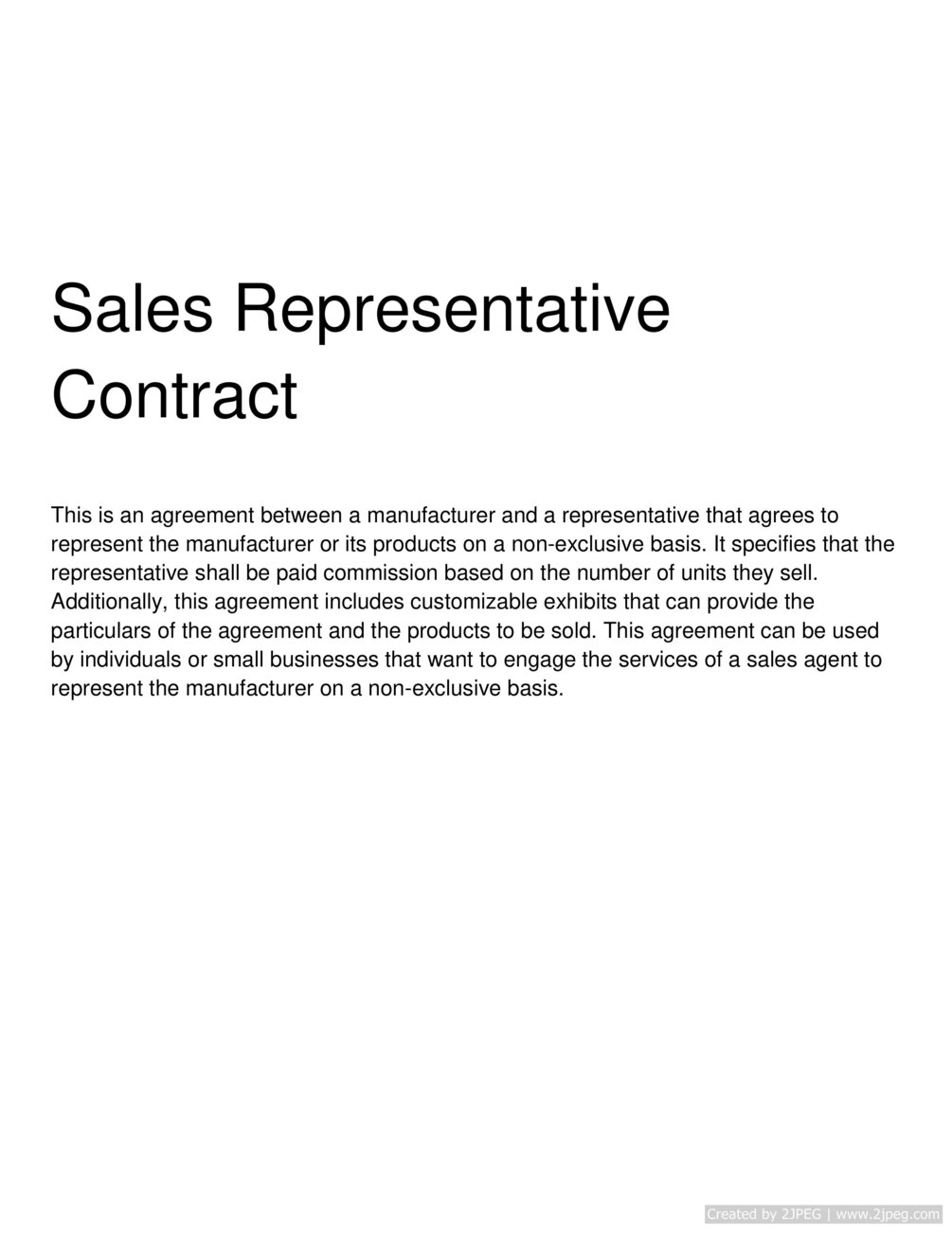 Sales Representative Contract