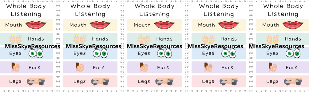 Whole Body Listening Poster (Pastel Rainbow)