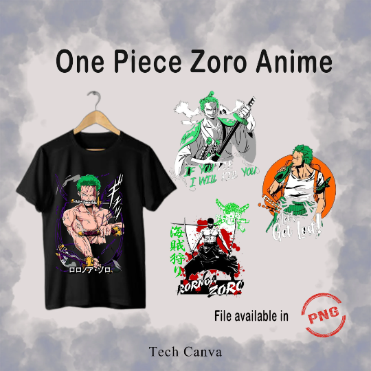 20 Craziest One Piece Zoro Anime Design Bundle - Instant Digital ...