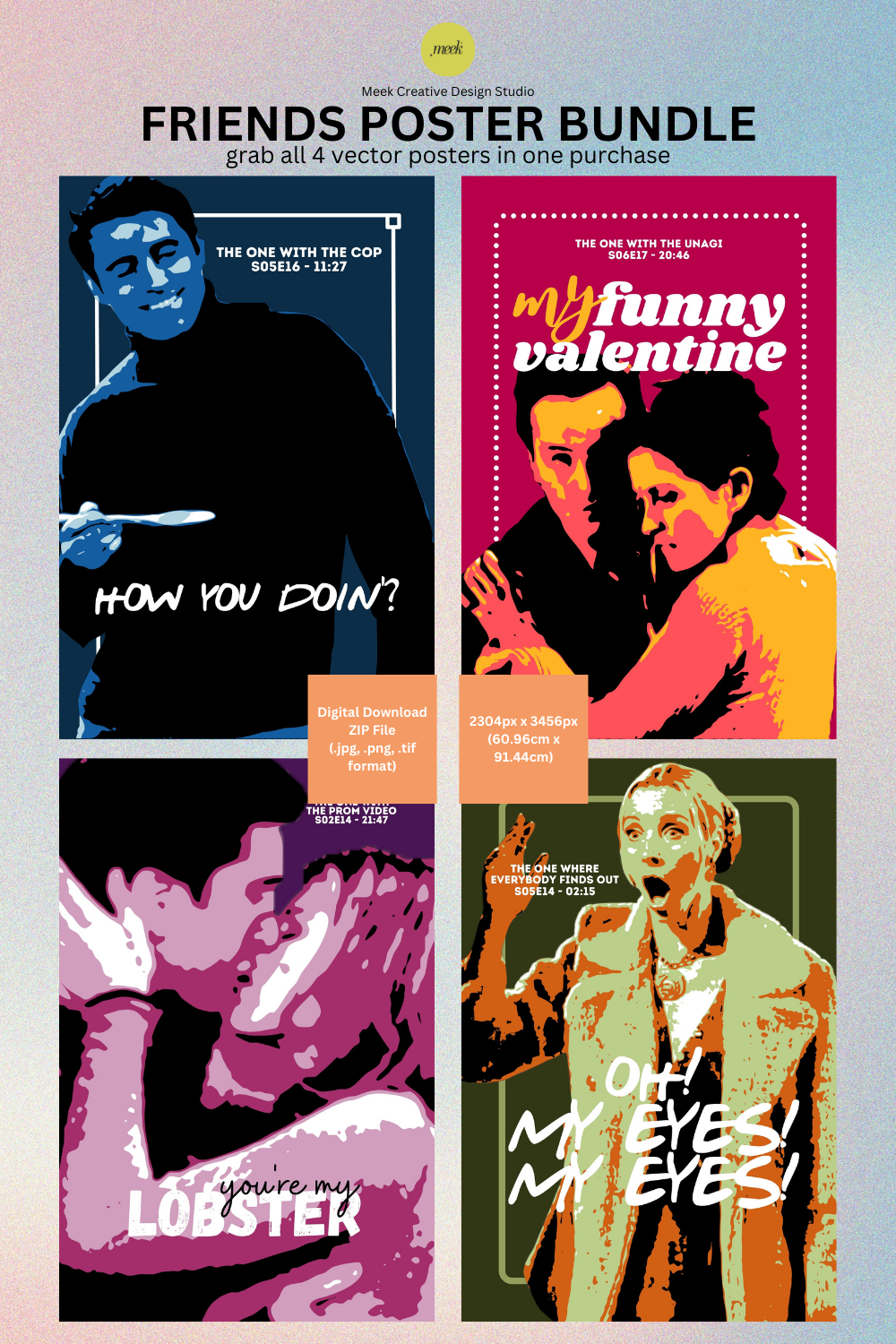 FRIENDS Vector Art Posters Bundle