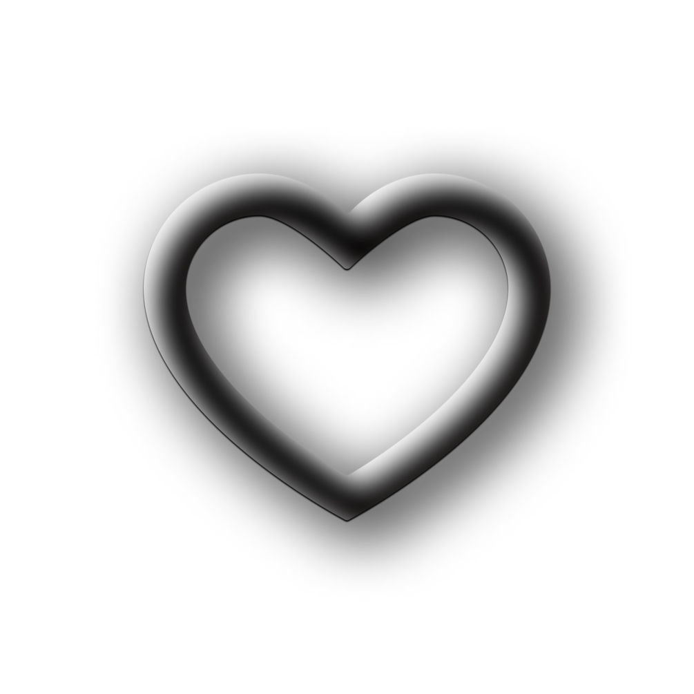 Ribbon Outline Heart PNG | Shadowed Heart Clipart | Minimalist Love ...