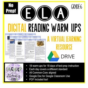 Digital ELA Test Prep Warm Ups