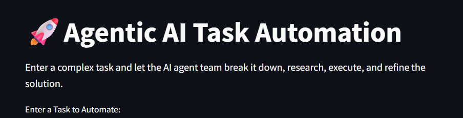 Agentic AI - Streamlit App for Presentation