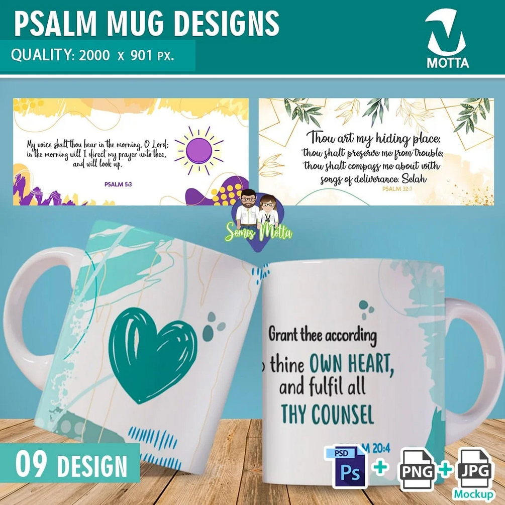 Psalms Mug Designs | Part 1 Christian Scripture Sublimation PNGs ...