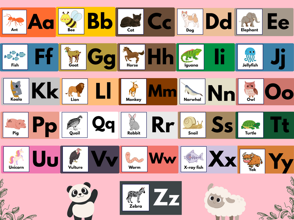 Animal Alphabet Friends Flashcards!