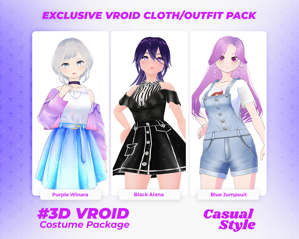 Next-Level Streaming VRoid Girl Outfit Style - VRoid Clothing Pack ...