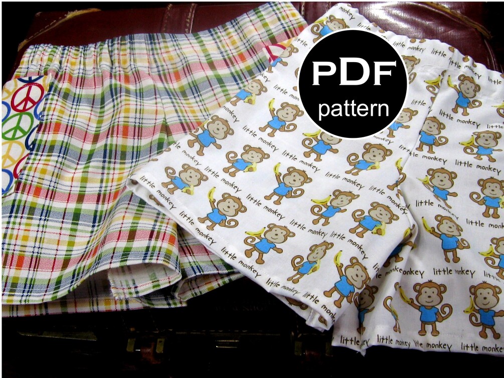 Baby Boy Summer Shorts PDF Sewing Pattern Sizes 0-6, 6-12, 12+