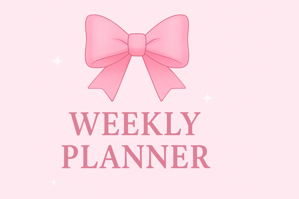 Cute pastel pink Weekly Planner