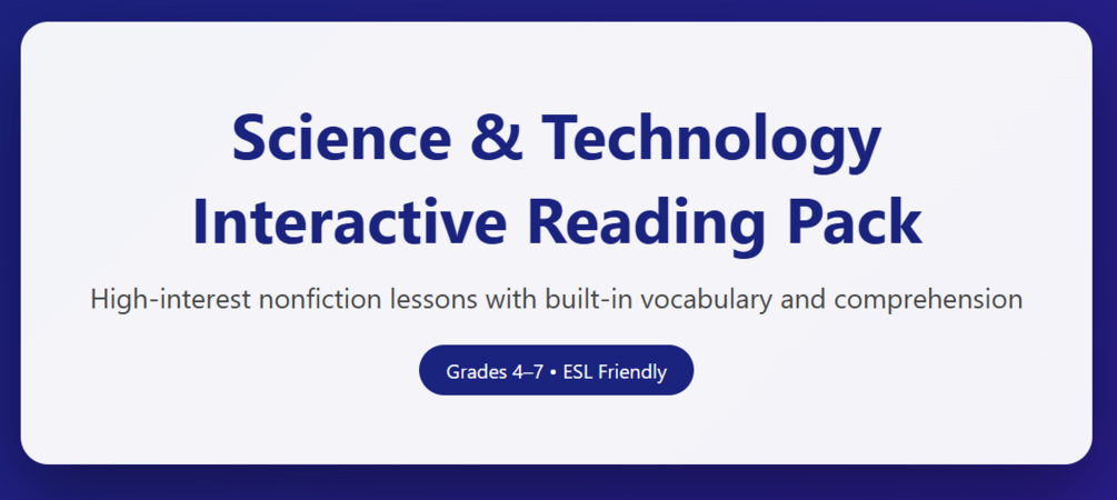 Science & Technology Interactive Reading Pack