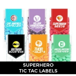 Superhero Tic Tac Labels