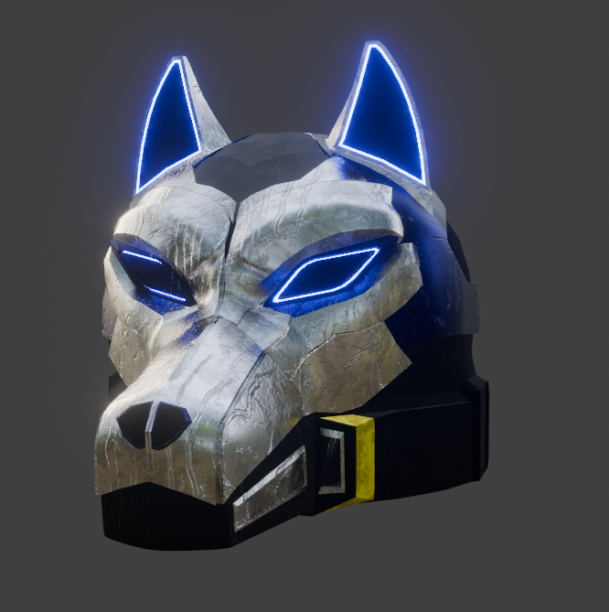 Futuristic Wolf Helm inspired by Helldivers