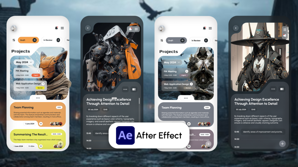 Project Management UI Design - Stylized - After Effect