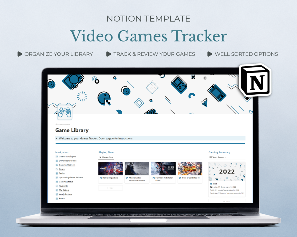 Notion Game Tracker Template