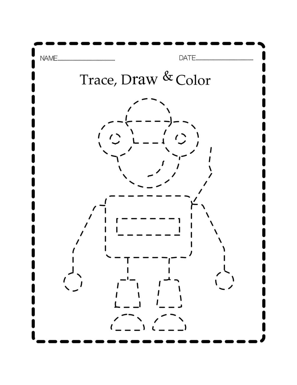 Transport & Robots Tracing & Coloring Book for Kids (Ages 3–6)