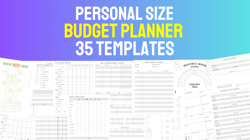 Personal Size Budget Planner Templates