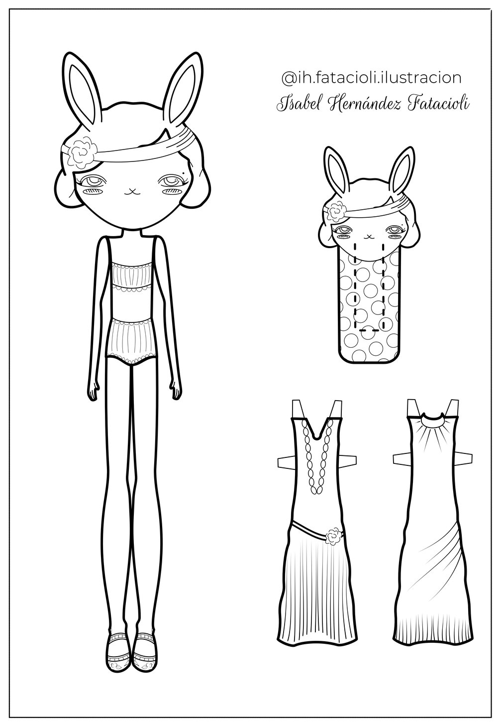 Cut-out Coloring Doll