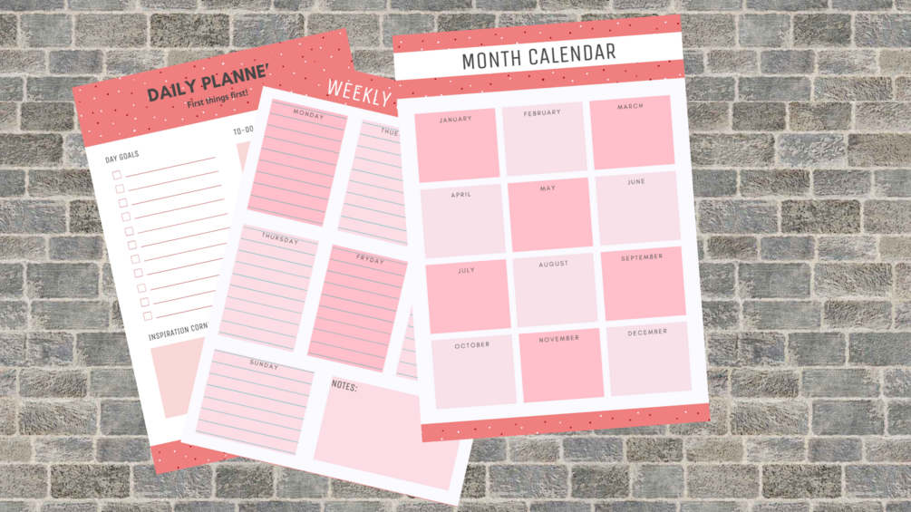 Planner Rosa | Planner | Sem data, Uso Impresso ou Digital