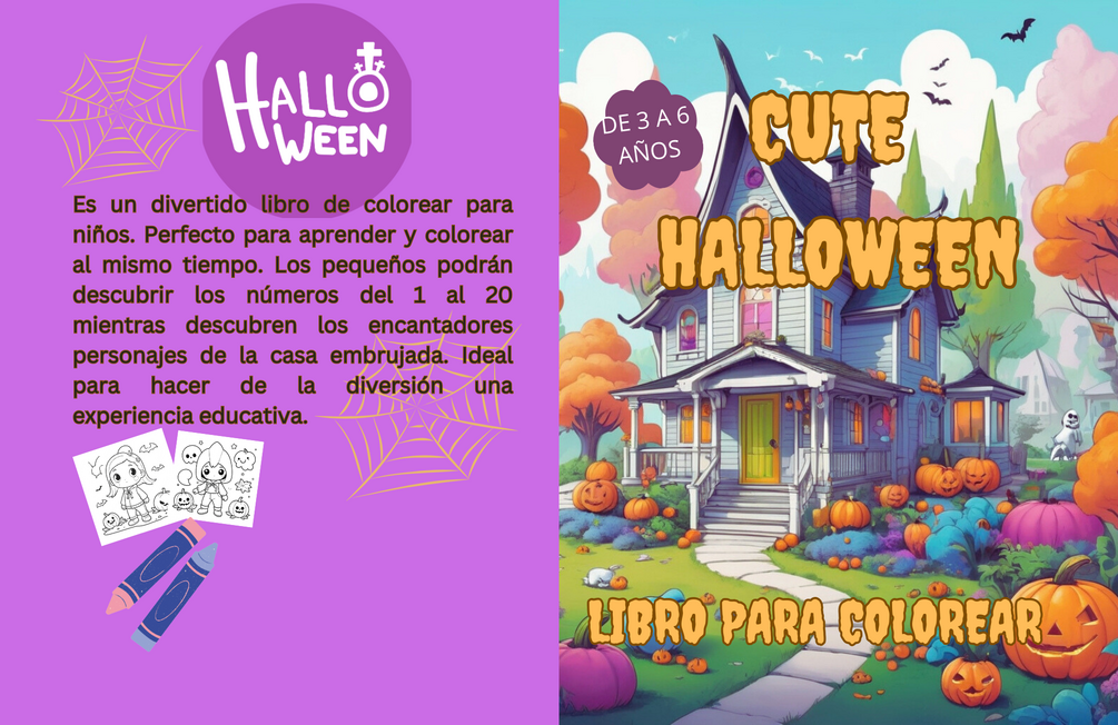 LIBRO PARA COLOREAR CUTE HALLOWEEN